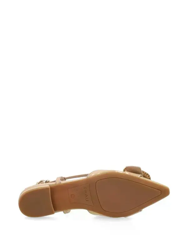 FRAU Buckle-detail Patent Leather Slingbacks - Neutrals
