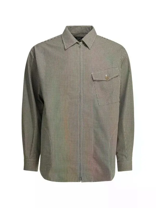 Comme Des Garçons Gingham-pattern Zip-up Overshirt