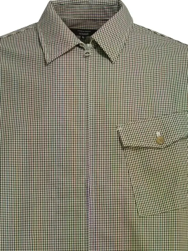 Comme Des Garçons Gingham-pattern Zip-up Overshirt