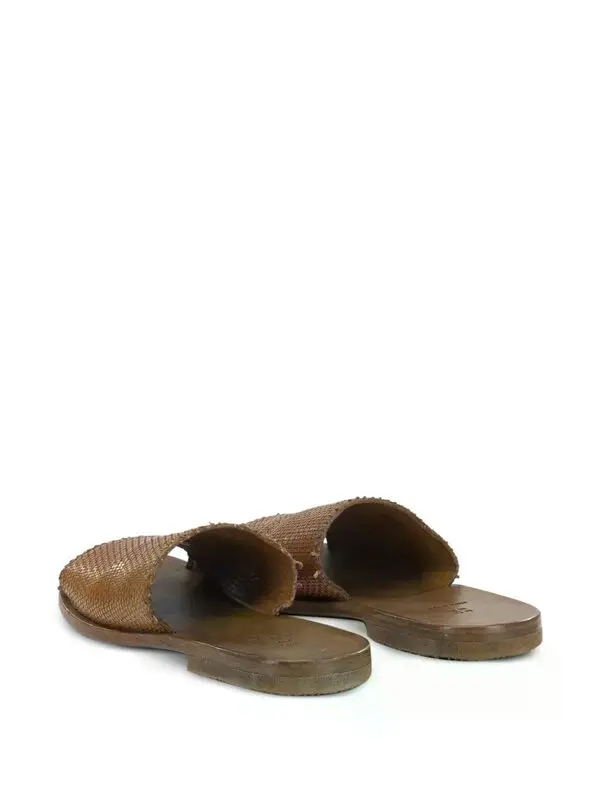 Moma Woven Leather Flat Sandals