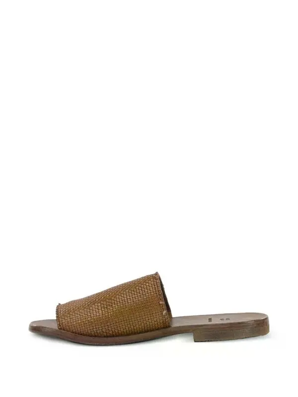 Moma Woven Leather Flat Sandals
