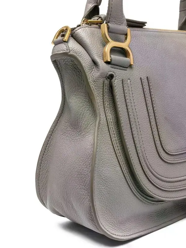Chloé Marcie Leather Tote Bag - Grey