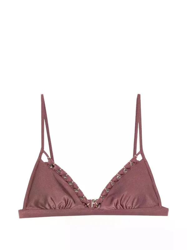Zimmermann Aster Bead-embellished Bikini Top - Pink