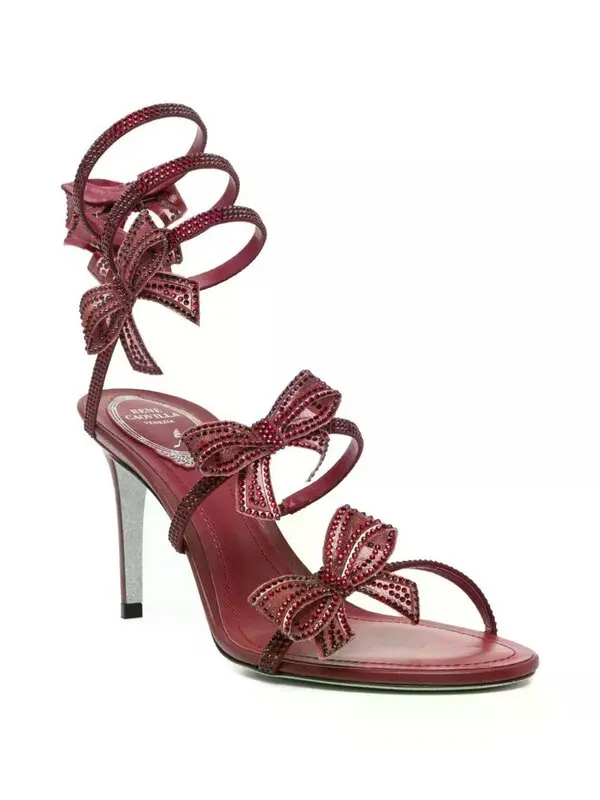 Rene Caovilla 80mm Cleo Embellished Sandals - Red
