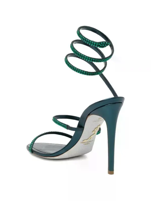 Rene Caovilla 105mm Cleo Sandals - Green