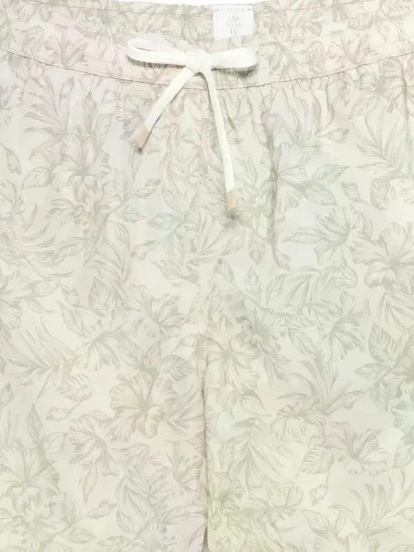 Eleventy Floral-print Swim Shorts - Neutrals