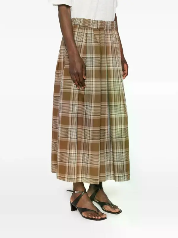 PENNYBLACK Check-pattern Pleated Midi Skirt