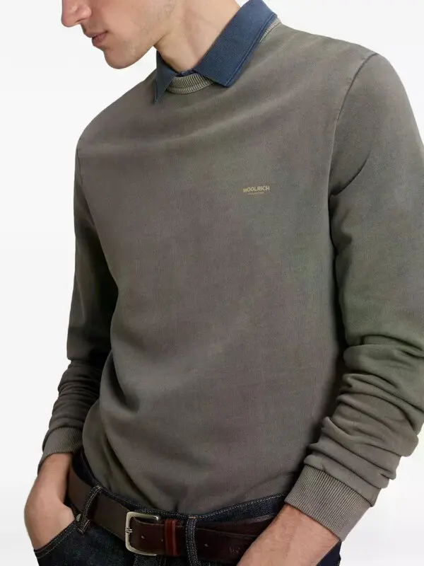 Woolrich Ribbed-details Logo Sweatshirt - Grey