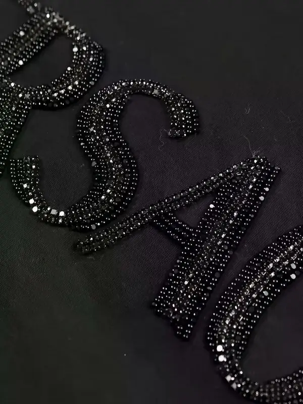Versace 2000s Beaded-logo Embellished T-shirt