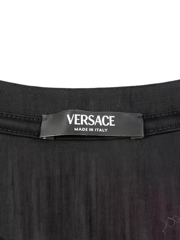 Versace 2000s Beaded-logo Embellished T-shirt