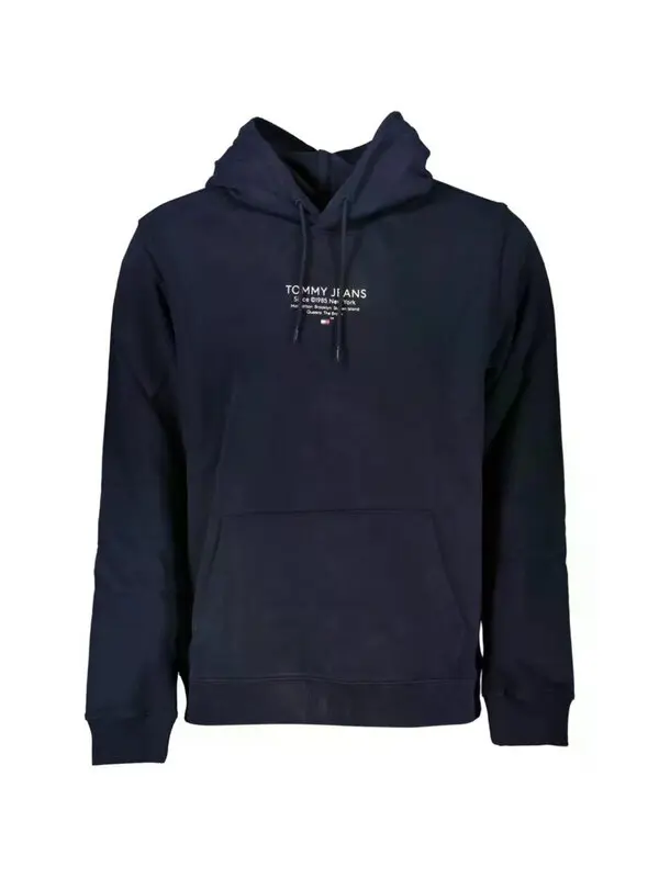 Tommy Hilfiger Logo-print Kangaroo-pocket Hoodie - Blue