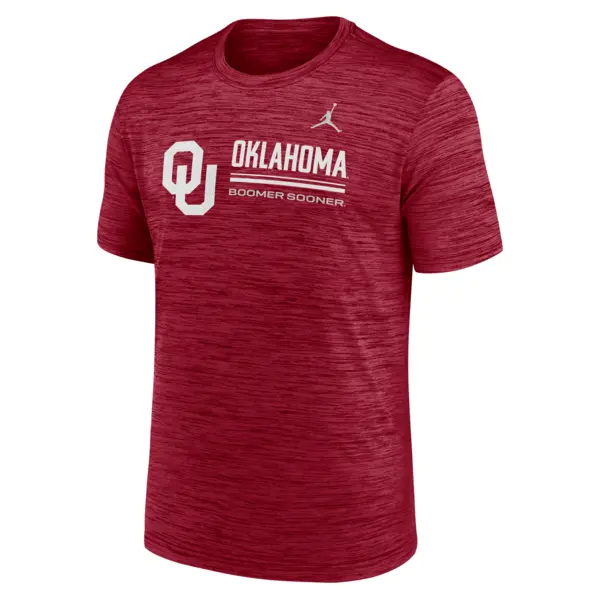JORDAN Oklahoma Sideline Velocity Brand Dri-fit College T-shirt - Red
