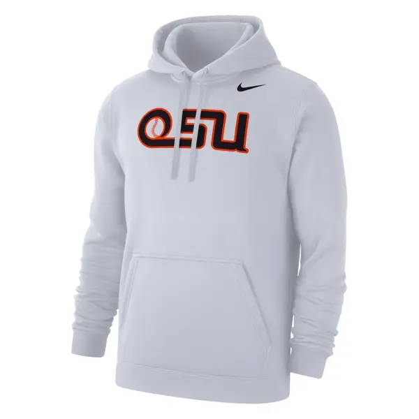 Nike Oregon State Beavers Club Fleece Baseball Pullover Hoodie - White