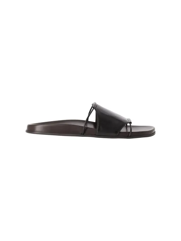 THE ROW Leather Sandals - Black