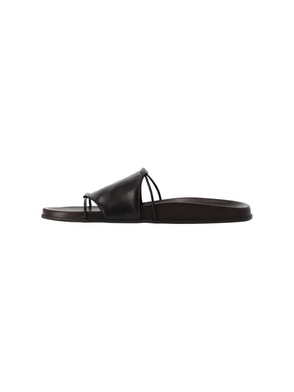 THE ROW Leather Sandals - Black