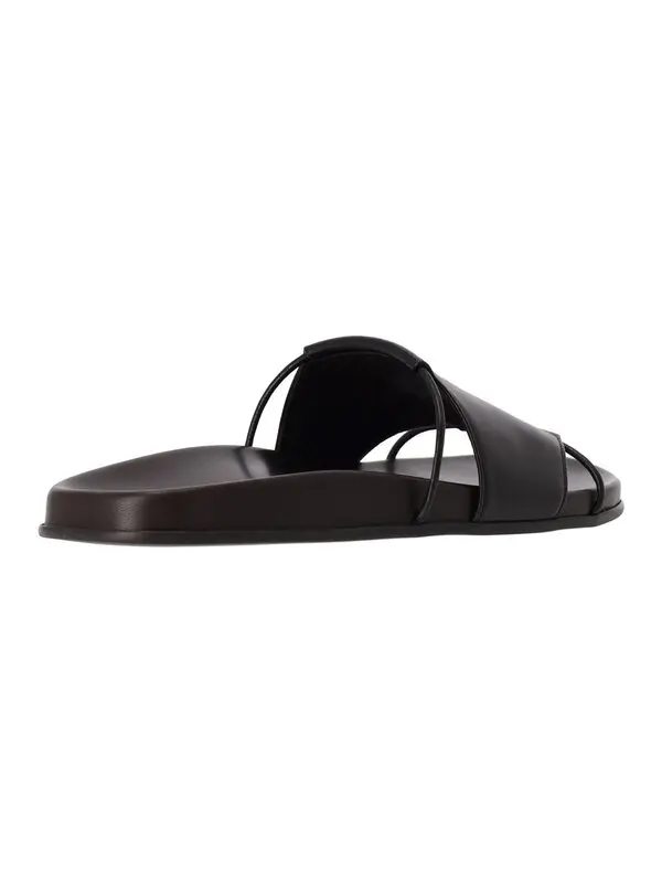 THE ROW Leather Sandals - Black
