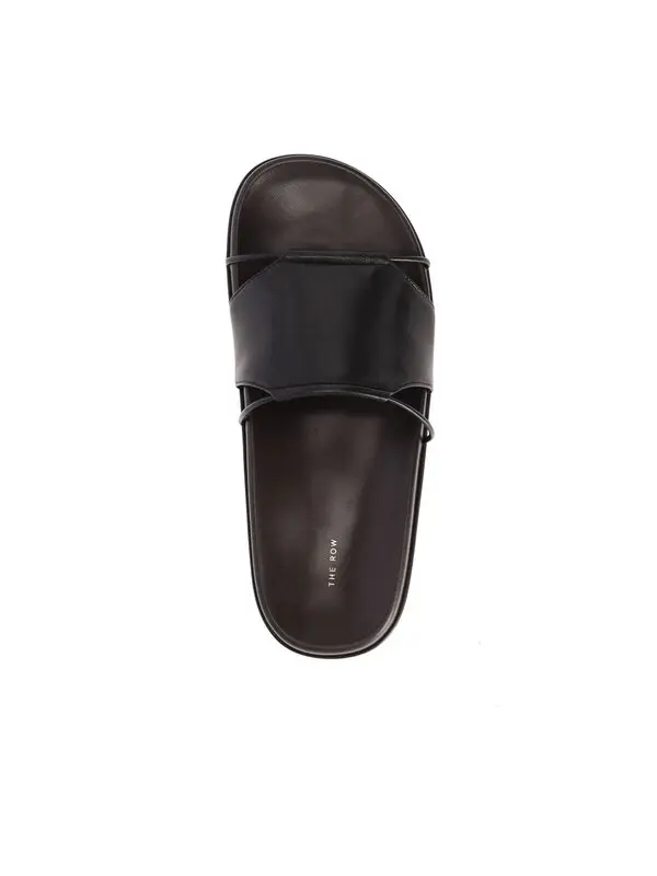 THE ROW Leather Sandals - Black