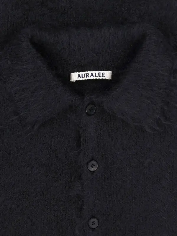 Auralee Mohair Polo - Black