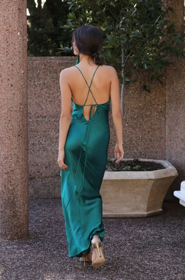 ROSERRY Tulum Satin Ankle Dress