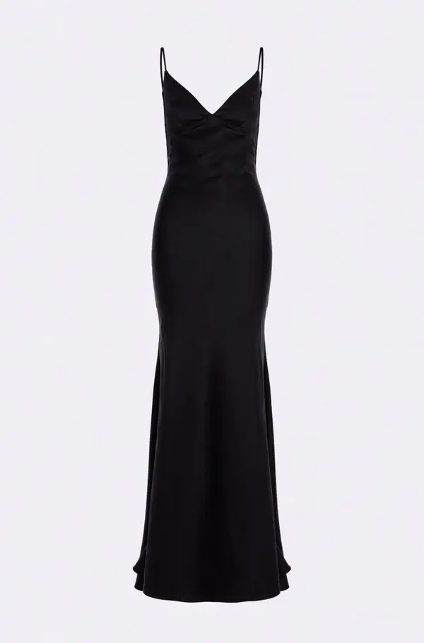 ROSERRY Como Satin Maxi Dress - Black