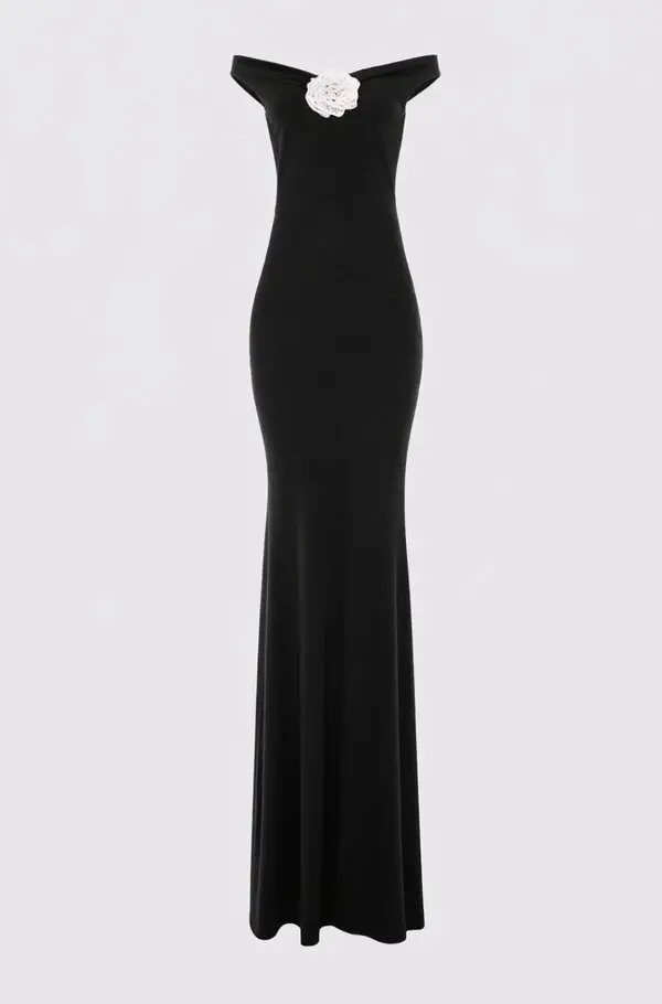 ROSERRY Venice Maxi Jersey Dress - Black