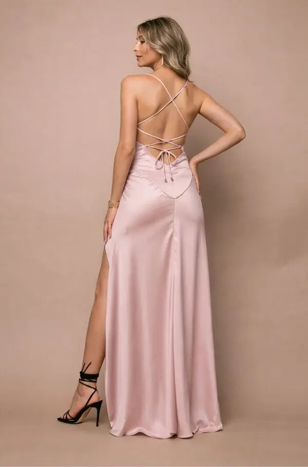 ROSERRY Seville Satin Maxi Dress - Pink