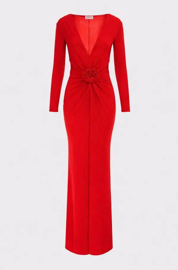 ROSERRY Mallorca Lurex Jersey Maxi - Red