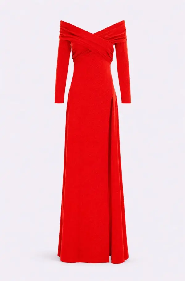 ROSERRY Tuscany Glitter Jersey Maxi Dress - Red