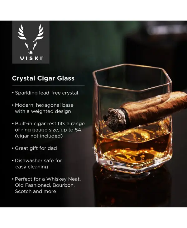 VISKI Raye Crystal Cigar Glass