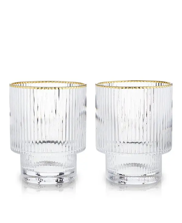 VISKI Meridian Crystal Tumblers, Set Of 2 - Clear