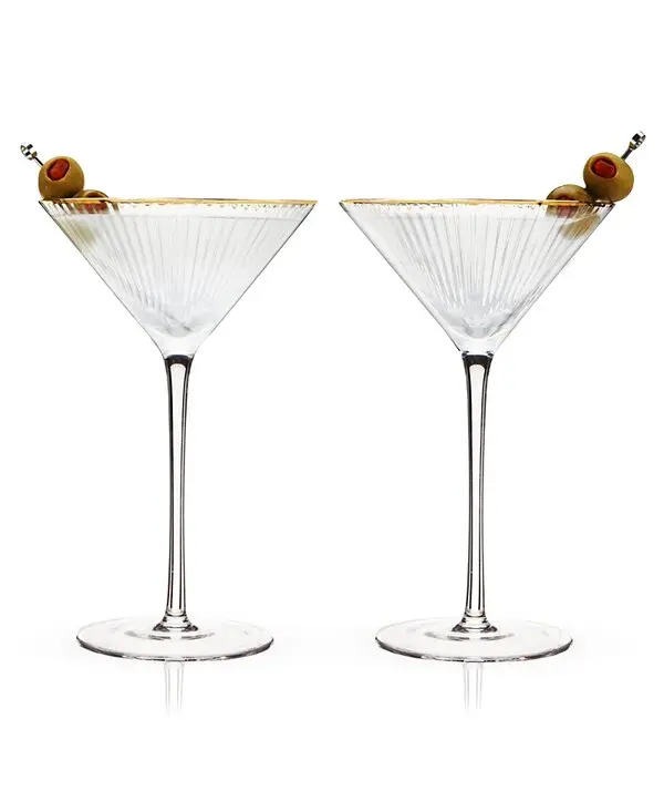 VISKI Meridian Crystal Martini Glasses, Set Of 2 - Clear