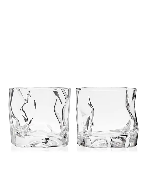 VISKI Crystal Molten Tumblers, Set Of 2 - Clear