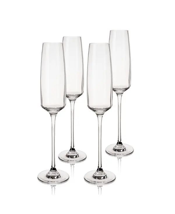 VISKI Reserve Julien Crystal Champagne Flutes, Set Of 4 - Clear