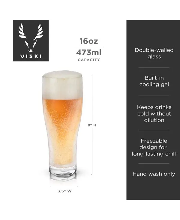 VISKI Glacier Double Walled Chilling Beer Glass