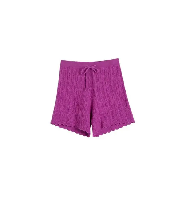Chinti & Parker Cotton Crochet Shorts - Magenta