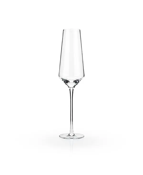 VISKI Raye Crystal Angled Champagne Flutes, Set Of 2 - Clear