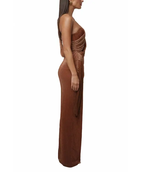 JLUXLABEL Celestina Draped Maxi Dress - Gold