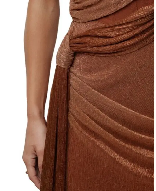 JLUXLABEL Celestina Draped Maxi Dress - Gold