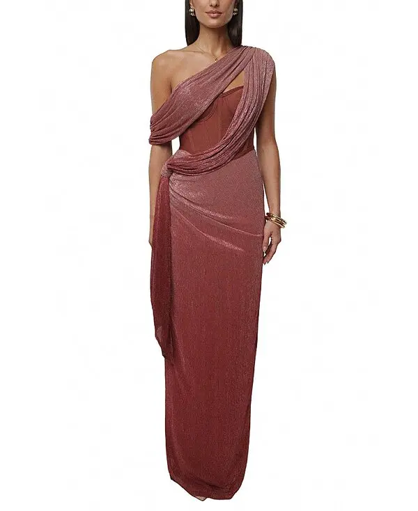 JLUXLABEL Celestina Draped Maxi Dress - Red