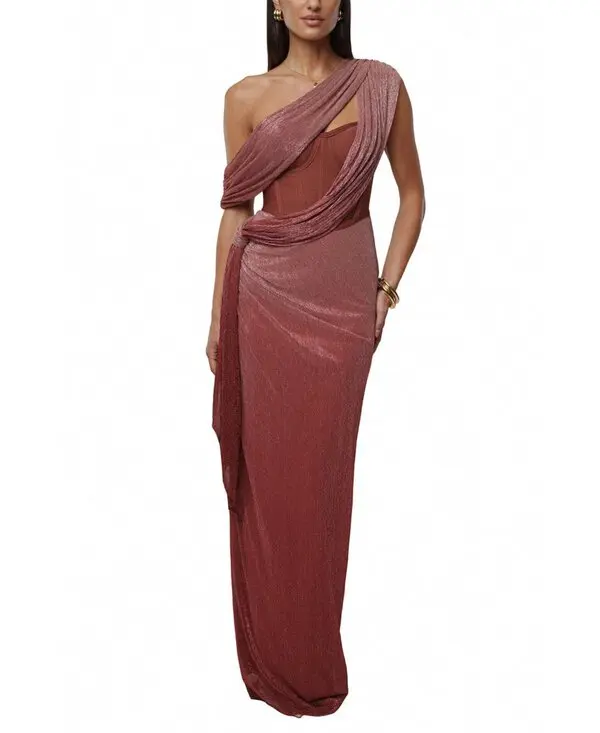 JLUXLABEL Celestina Draped Maxi Dress - Red