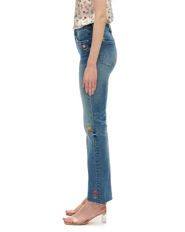 BAYEAS Flora Embroidered Bootcut Flared Jeans