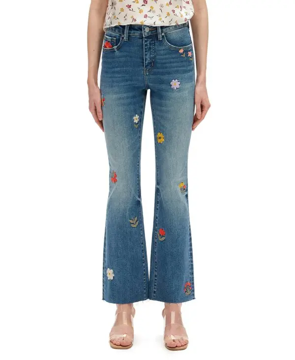 BAYEAS Flora Embroidered Bootcut Flared Jeans