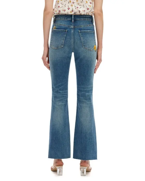 BAYEAS Flora Embroidered Bootcut Flared Jeans