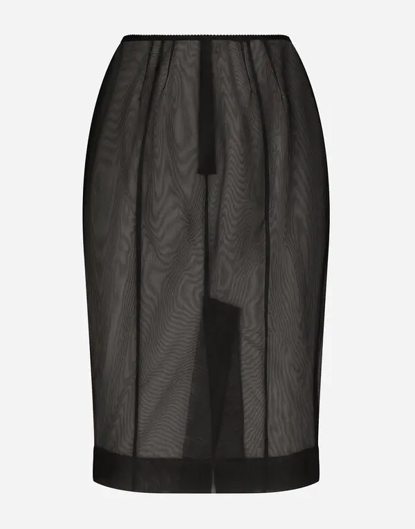 Dolce & Gabbana Marquisette Midi Pencil Skirt - Black