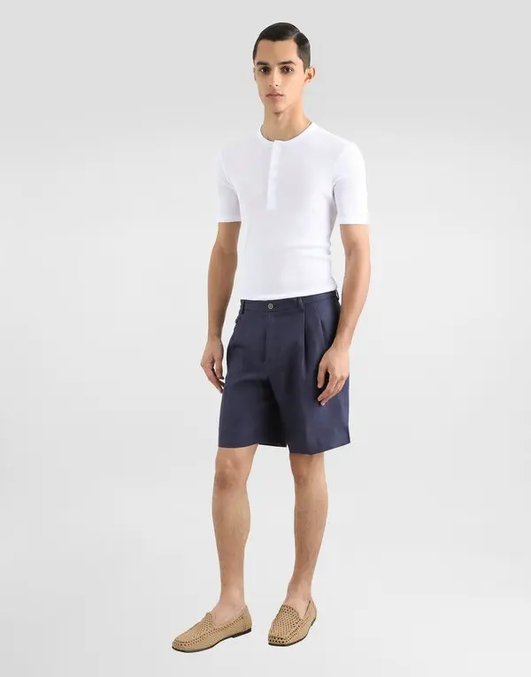 Dolce & Gabbana Tailored Linen Shorts - Blue