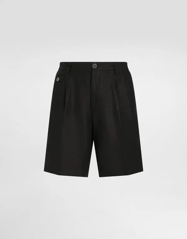 Dolce & Gabbana Tailored Linen Shorts - Black