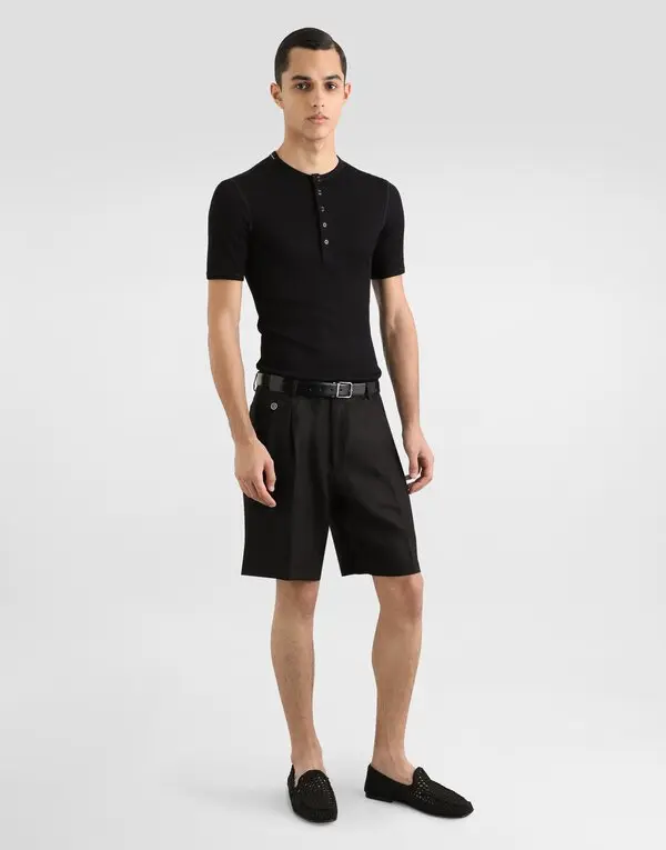 Dolce & Gabbana Tailored Linen Shorts - Black