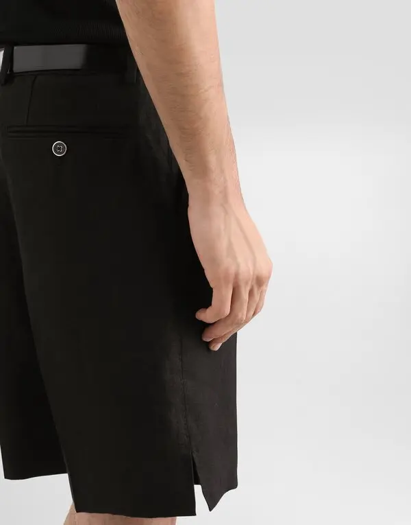 Dolce & Gabbana Tailored Linen Shorts - Black