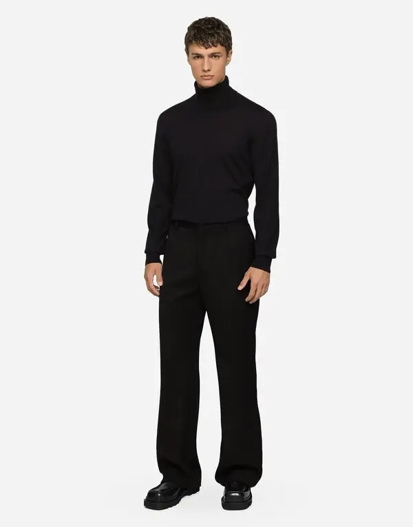 Dolce & Gabbana Extra-fine Cashmere Turtleneck Sweater - Blue