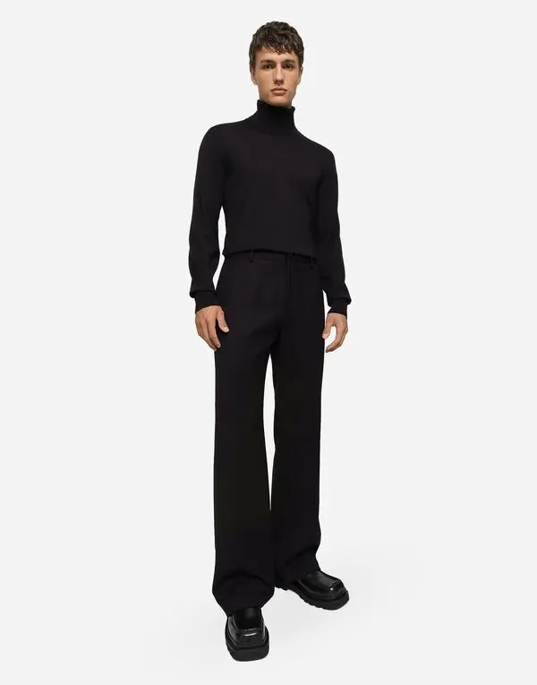 Dolce & Gabbana Extra-fine Cashmere Turtleneck Sweater - Blue